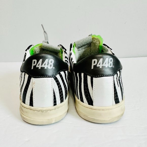P448 | Shoes | Nwot P448 Neon Animal Print Mixed Media Sneakers Made In ...